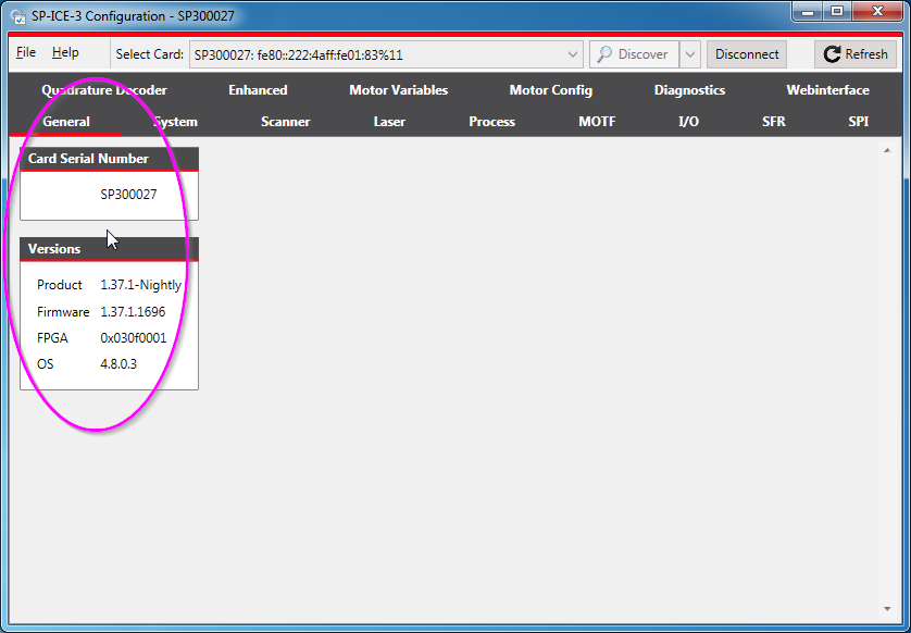 17.1 Accessing the card with the SP-ICE-3 Configuration Tool